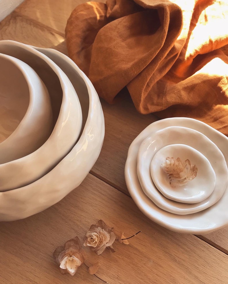Bol blanc grand modèle réalisé en faïence vaisselle en - Etsy France