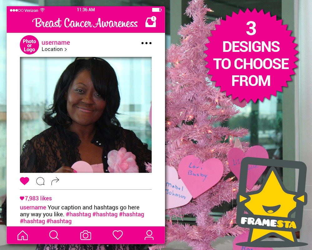 Breast Cancer Awareness Photo Booth Prop Digital File Breast | Etsy