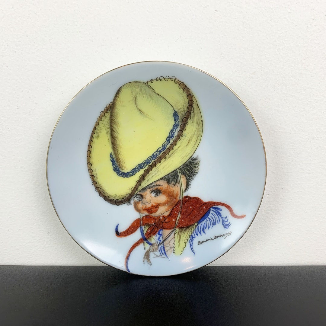 Brownie Downing Cowboy Wall Plate | Mid Century Whimsical Cowboy Wall ...