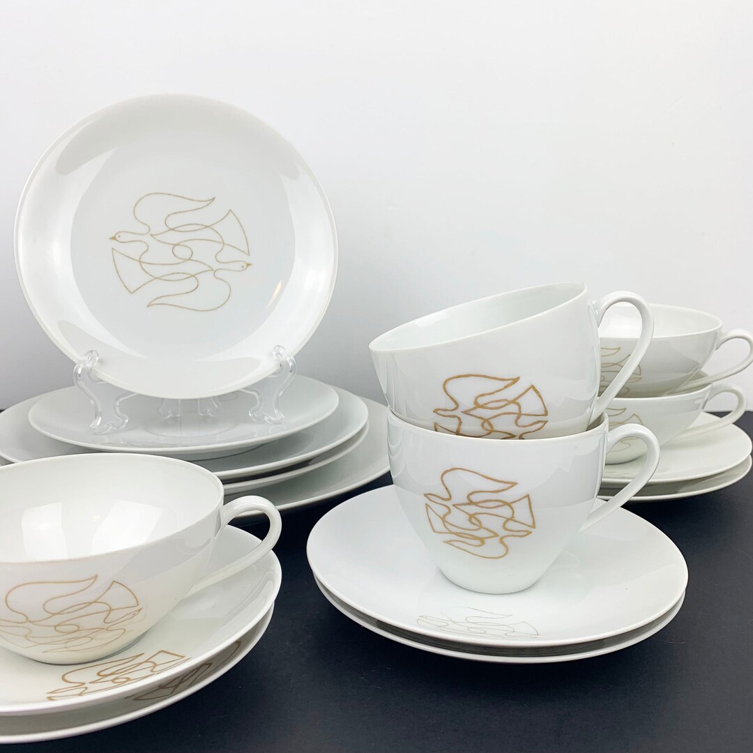Arzberg Golden Swallow Dinnerware | Arzberg Germany 1960s Dove ...