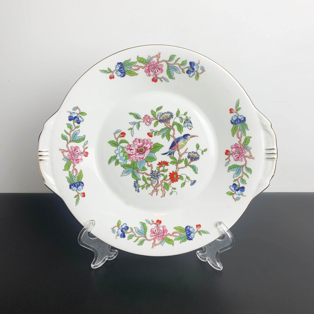 Vintage Aynsley 'pembroke' Double Handled Cake Plate With Gold Trim ...