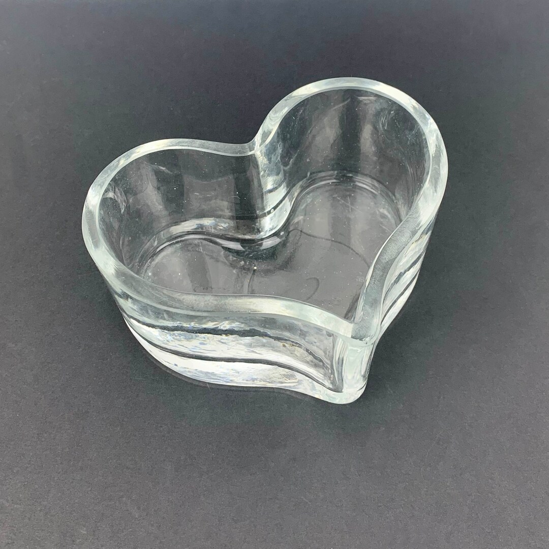 Heart Shaped Glass Bowl Heart Shape Snack Bowl Heart - Etsy
