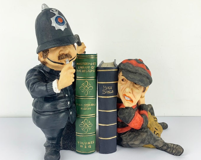 Police and Thief Bookends Peter Mook Sculpture | Rare Bookend Set Cops ...