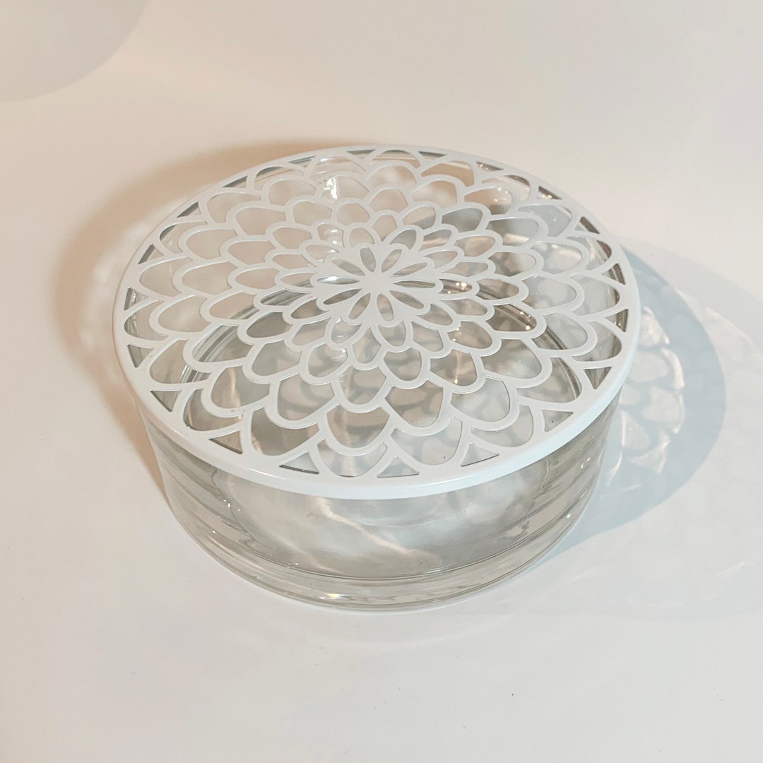 Decorative Glass Vase Round Flower Display Table Decor Flower Bowl With ...