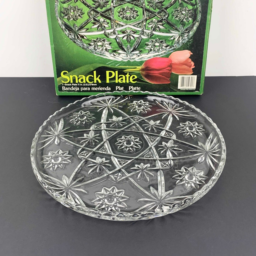 Early American Prescut Round Platter | Anchor Hocking Vintage Cake ...