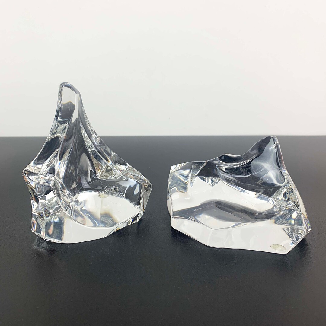 Pair of Franklin Mint 1987 Iceberg Sculptures Glass Iceberg Ornament ...