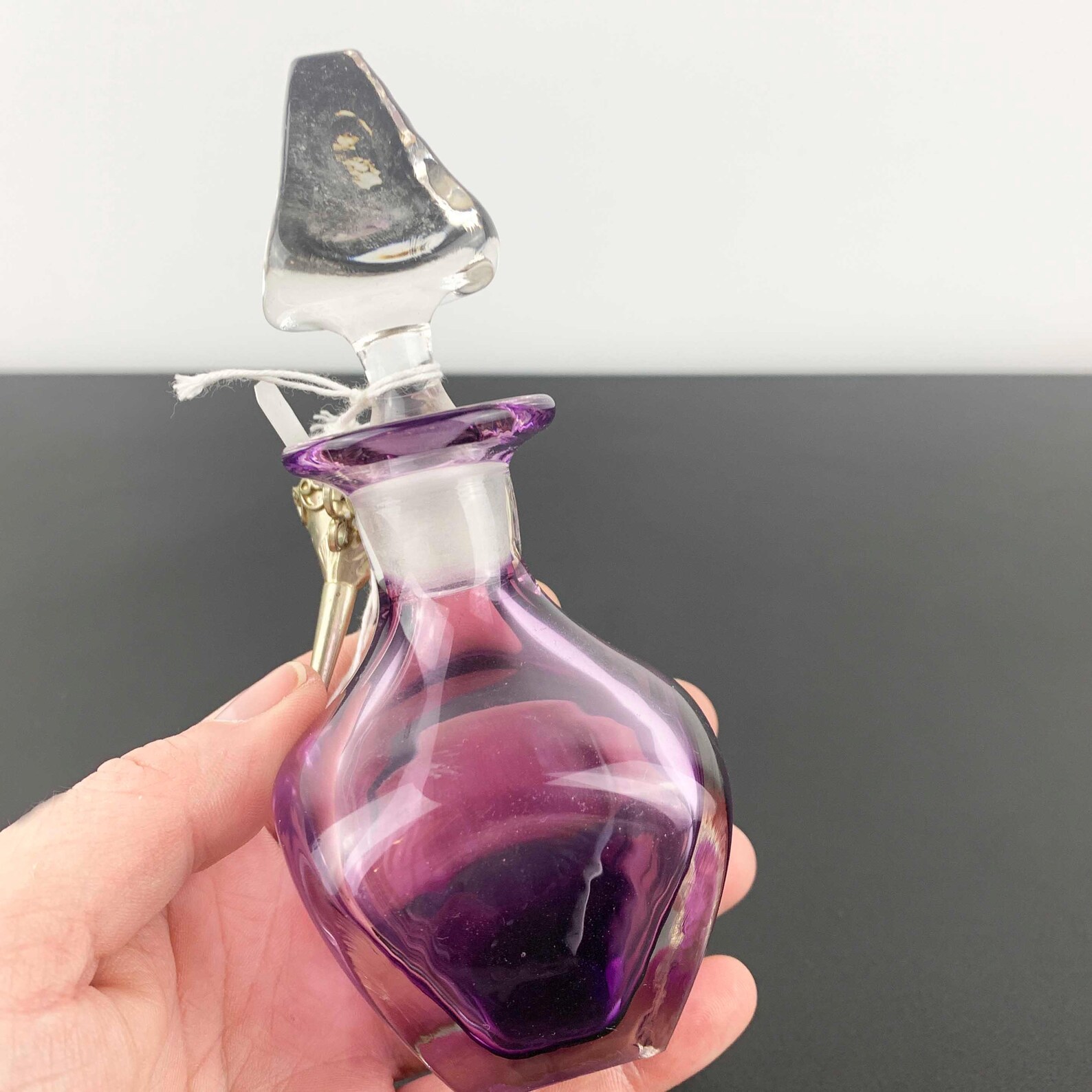 Eileen Gordon Studio Art Glass Perfume Bottle: Hand Blown Violet Glass ...