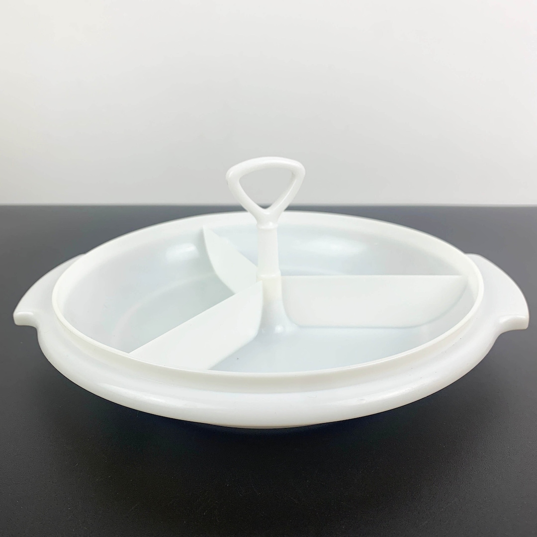 Set of 2 Tupperware White 'suzette' Party and Picnic Divided Snack ...