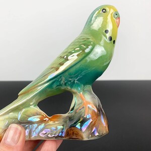 Keele St Pottery England Lustre Ceramic Budgerigar Figurine Budgie ...