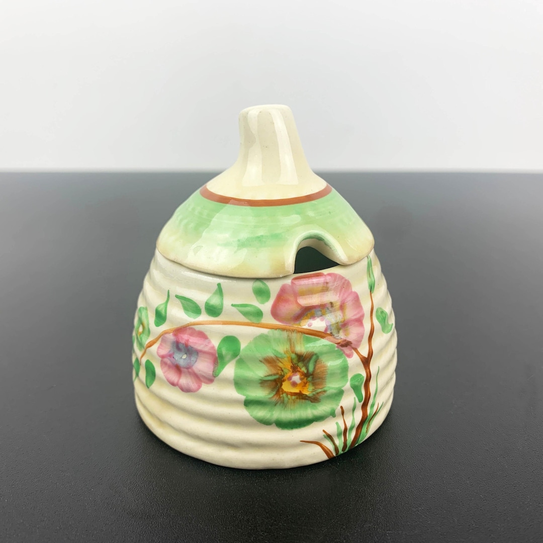Clarice Cliff 1930's Lidded Ceramic Beehive Honey Pot Corolla Pattern ...
