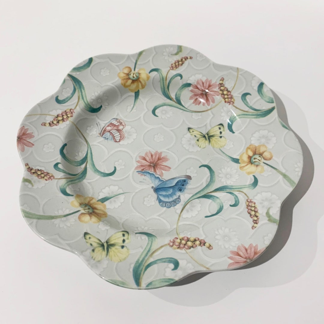 Spode Exotic Garden Decorative Plate With Wave Edge or Scalloped Design ...