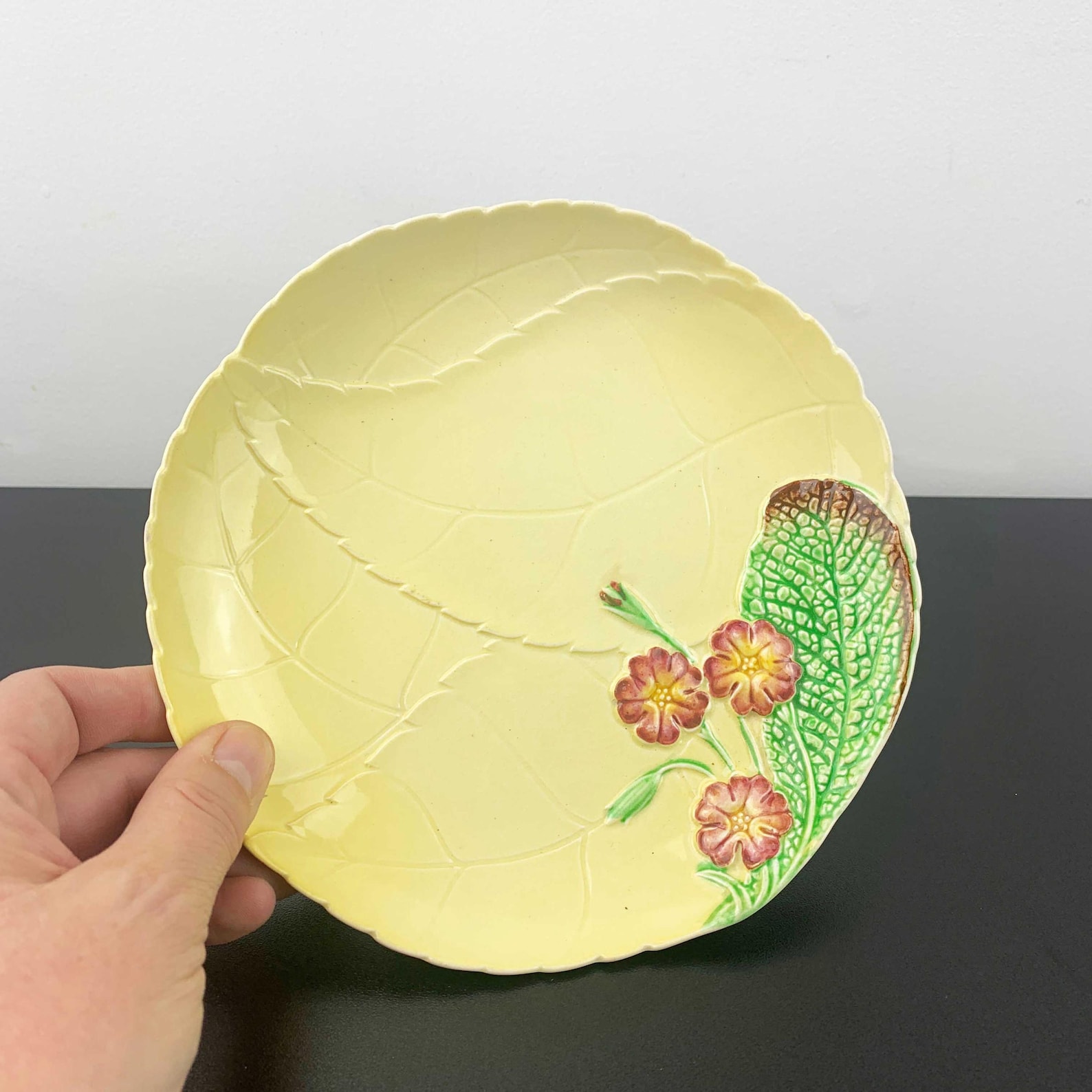 Carlton Ware 'primula' Plate: Yellow Majolica Style, Australian Design ...