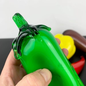 Glass Vegetables Set of 6 Glass Capsicums Cucumber Chillies Eggplant ...