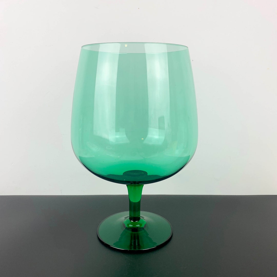 Extra Large Green Brandy Balloon Art Glass | Large Green Brandy Balloon ...