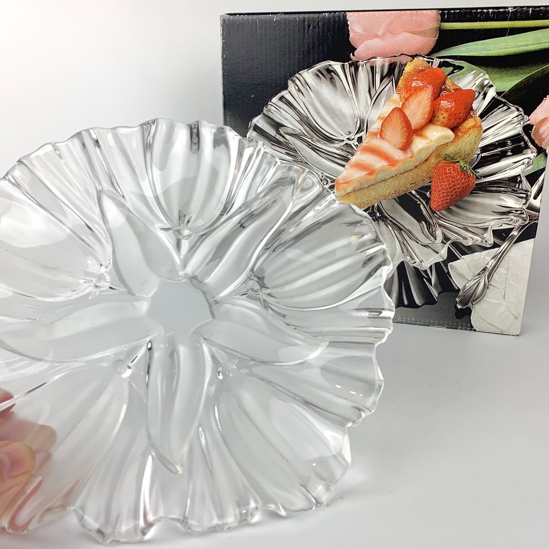 Vintage Walther Glas Germany Tulip Plate | Frosted Glass Flower Dish ...