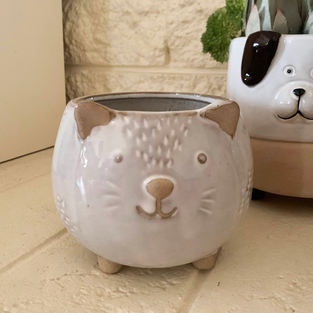Animal Planters | Cute Animal Pots | Dog Cat Planter | Mouse Planter ...
