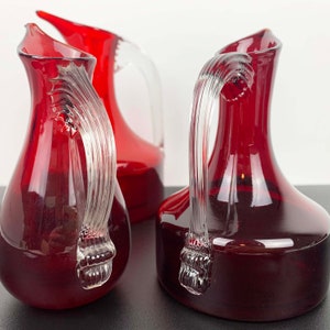 Whitefriars Ruby Red Glass Jug Collection | Set of 3 Art Glass Jugs ...