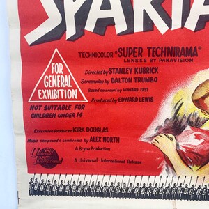 Original 1960's Spartacus Movie Poster | Original Movie Promotional ...