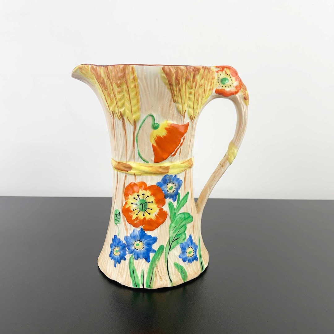 1930s Falcon Ware Art Deco Jug: Hand-painted Poppies & Wheat Pitcher - Etsy