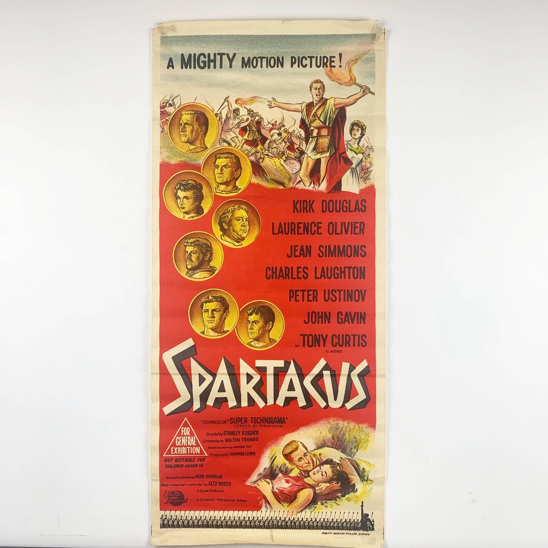 Original 1960's Spartacus Movie Poster | Original Movie Promotional ...