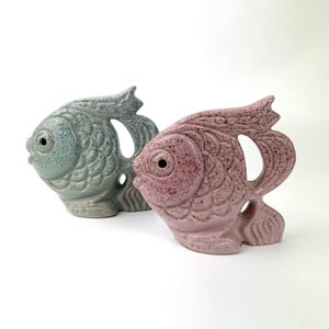 Fish Shakers | English Stoneware Fish Set | Retro Fish Decor | Salt ...