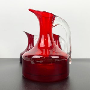 Whitefriars Ruby Red Glass Jug Collection | Set of 3 Art Glass Jugs ...