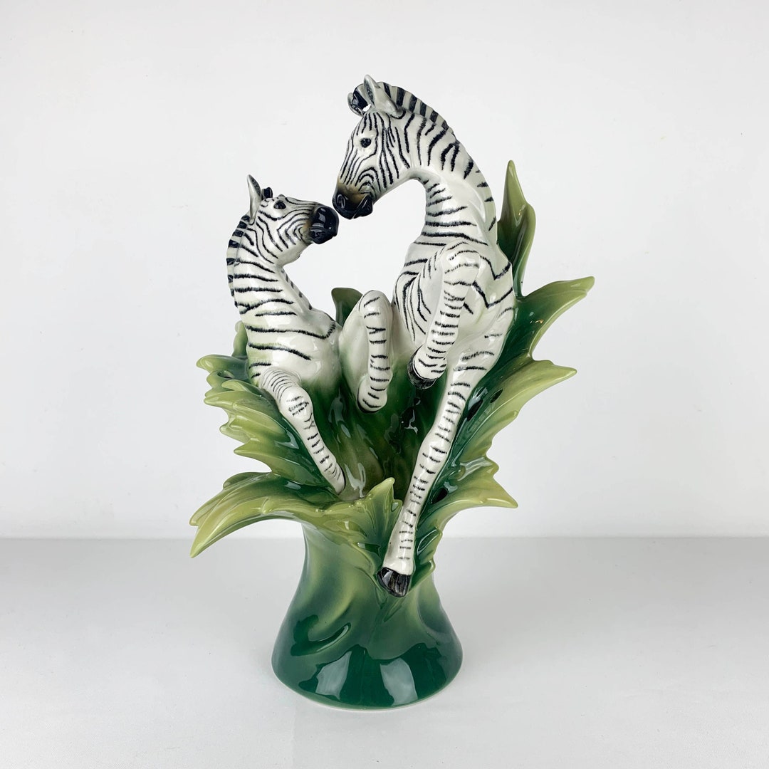 Franz Rare African Animal Collection Zebra Vase | Porcelain Figural ...