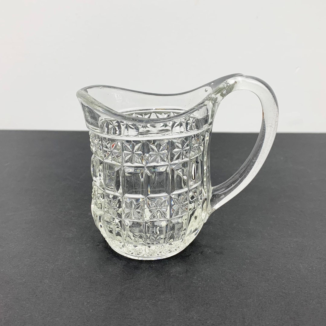 Crown Glass Small Diamond Cut Glass Jug | Vintage Glass Sauce and Gravy ...