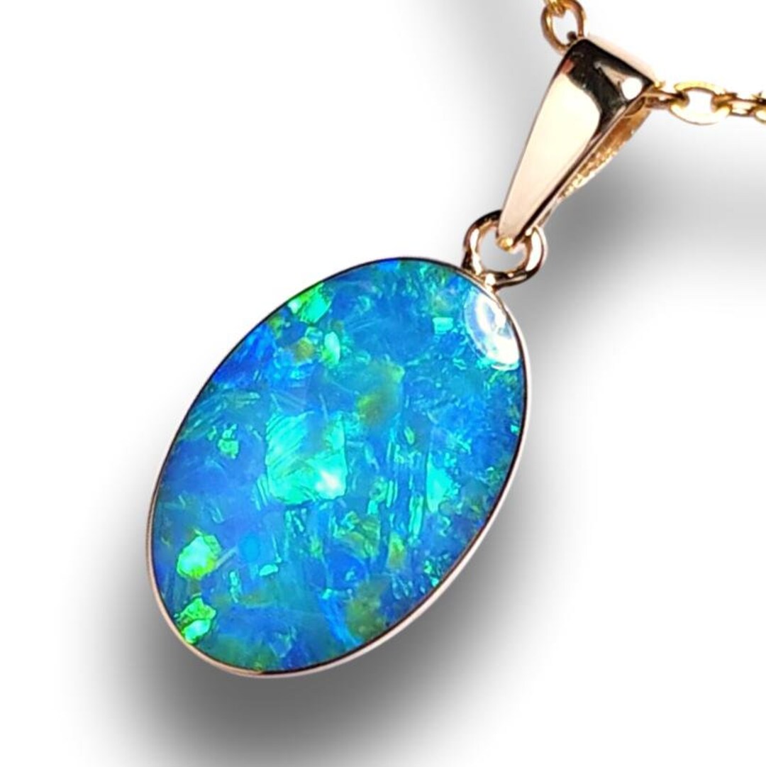 Chartreuse Dream' Australian Opal Pendant Jewelry 5.5ct 14k Gold Gem ...