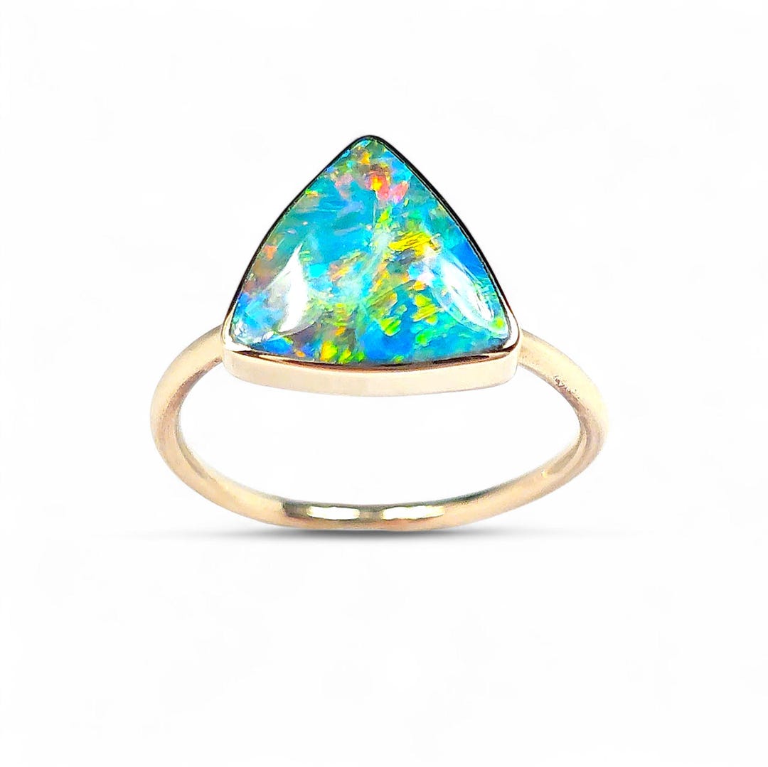 Trilliance' 14k Gold Australian Opal Ring 2.3g Free Re-size O25 - Etsy