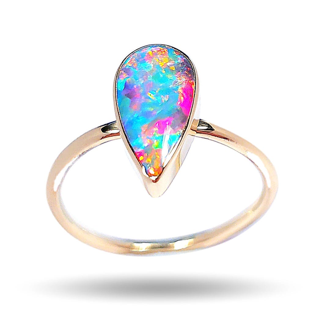 14k Gold Australian Vivid Magenta Opal Ring 2.2g Free Re-size 7 N58 - Etsy
