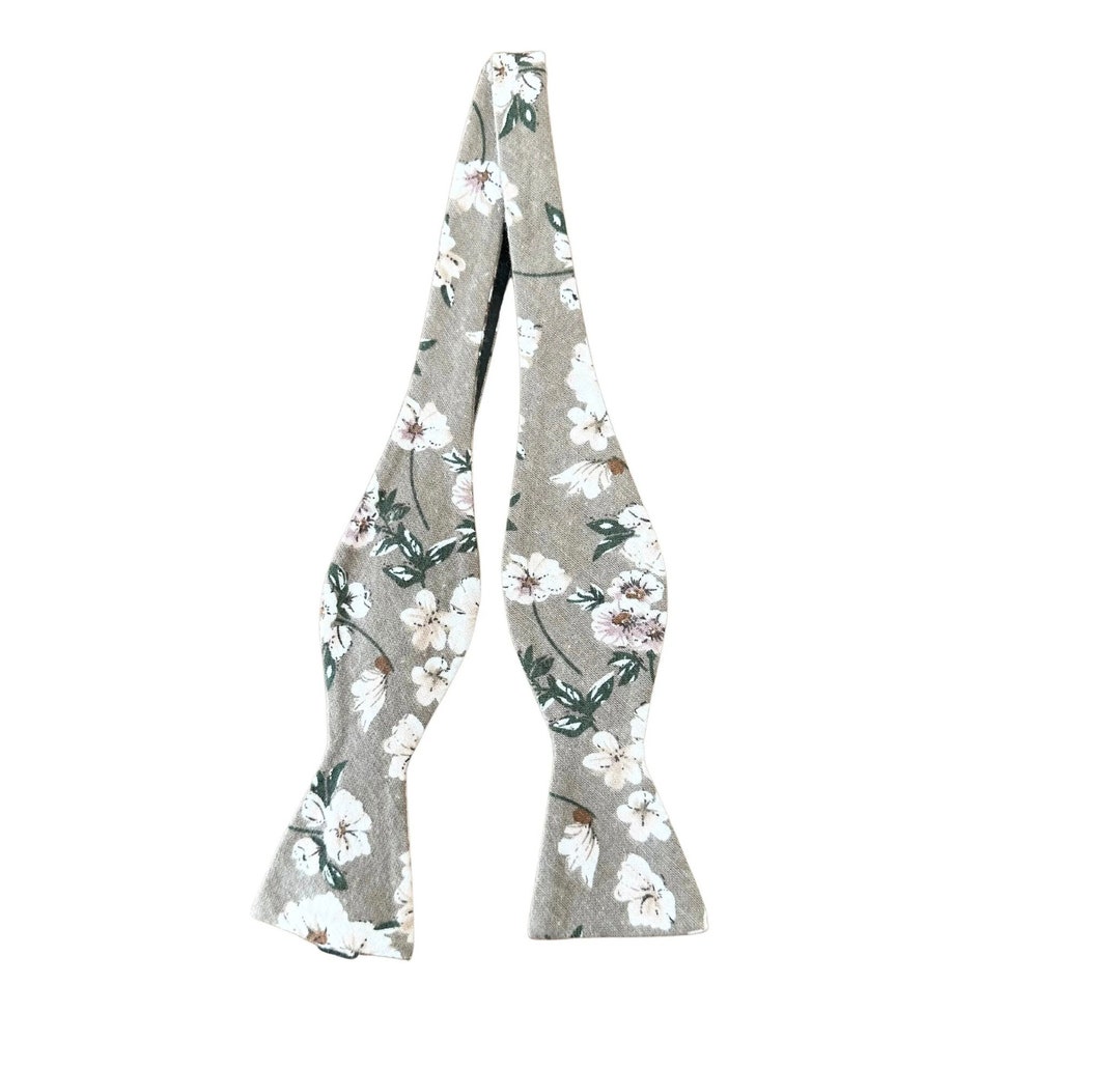 Gray Floral Bow Tie Self Tie DEAN | Mytieshop | Wedding Ideas | Groom ...