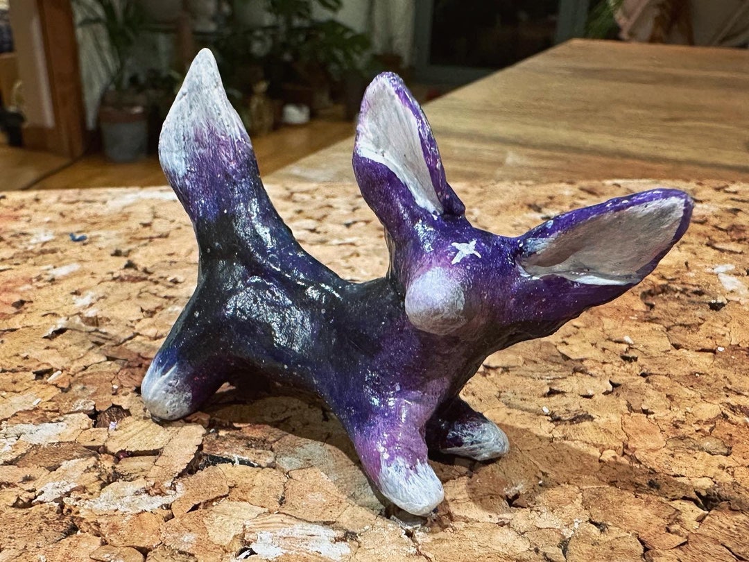 Cute Cosmic Fennec Fox Witch Familiar, Animal Clay Sculpture - Etsy