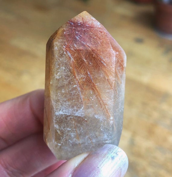 Stunning Ruitilated / Angel Hair Quartz in Gold and Red | Etsy UK