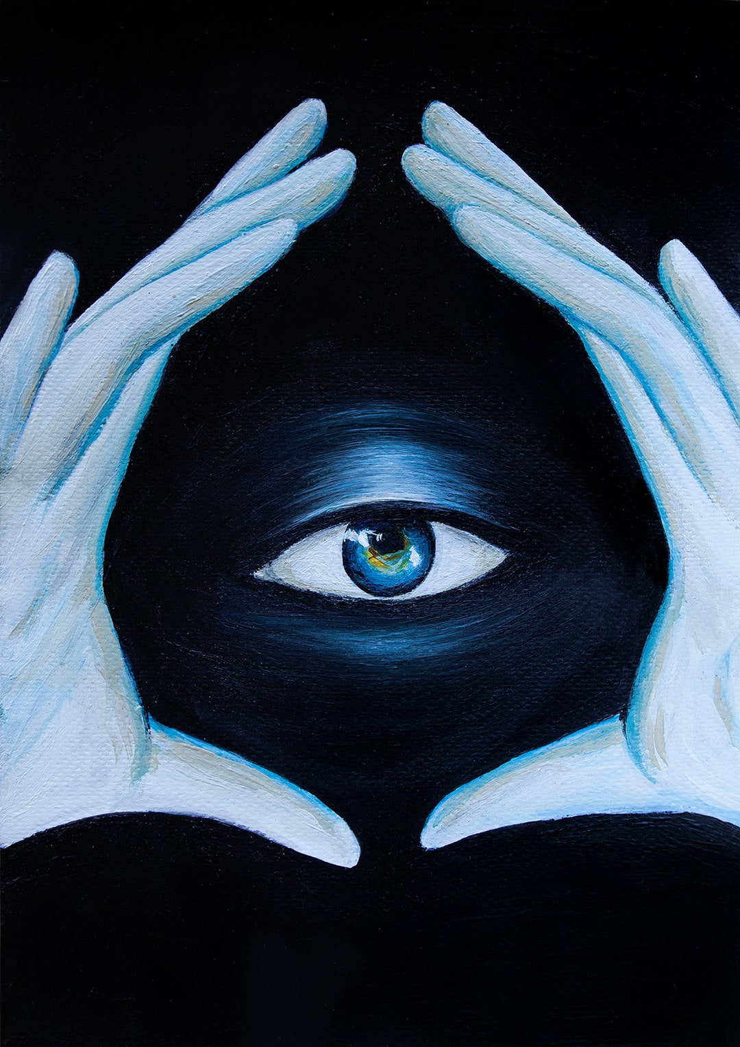 All Seeing Eye in Blue - Spiritual Art - Digital Download - Etsy