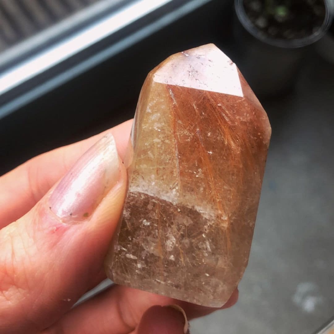 Stunning Ruitilated / Angel Hair Quartz in Gold and Red - Etsy UK