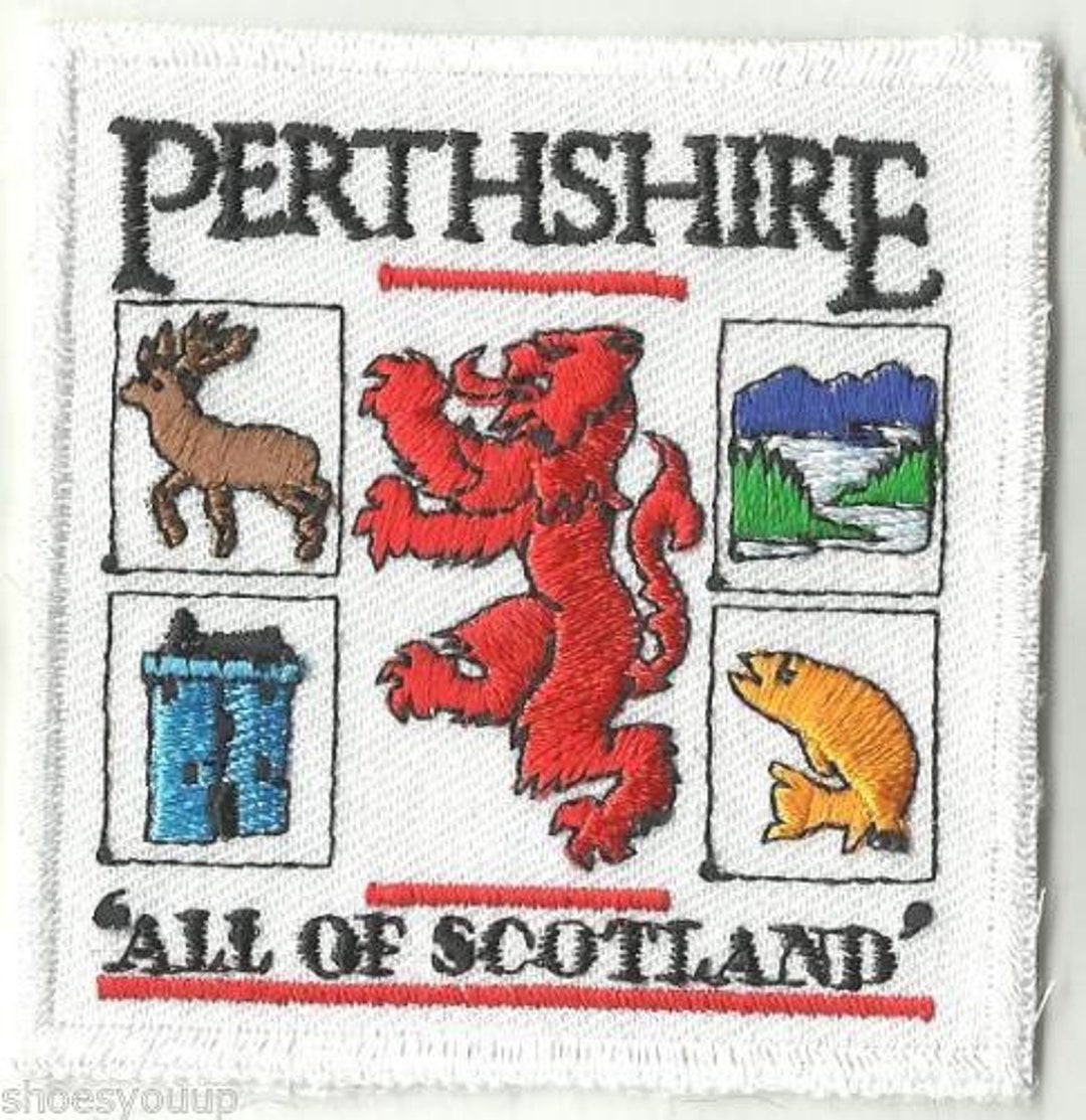 Perthshire Scotland Crest Flag World Embroidered Patch Badge - Etsy