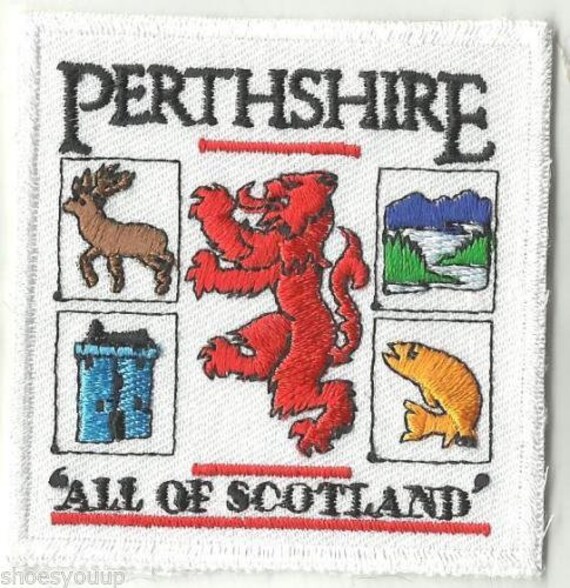 Perthshire Scotland Crest Flag World Embroidered Patch Badge | Etsy