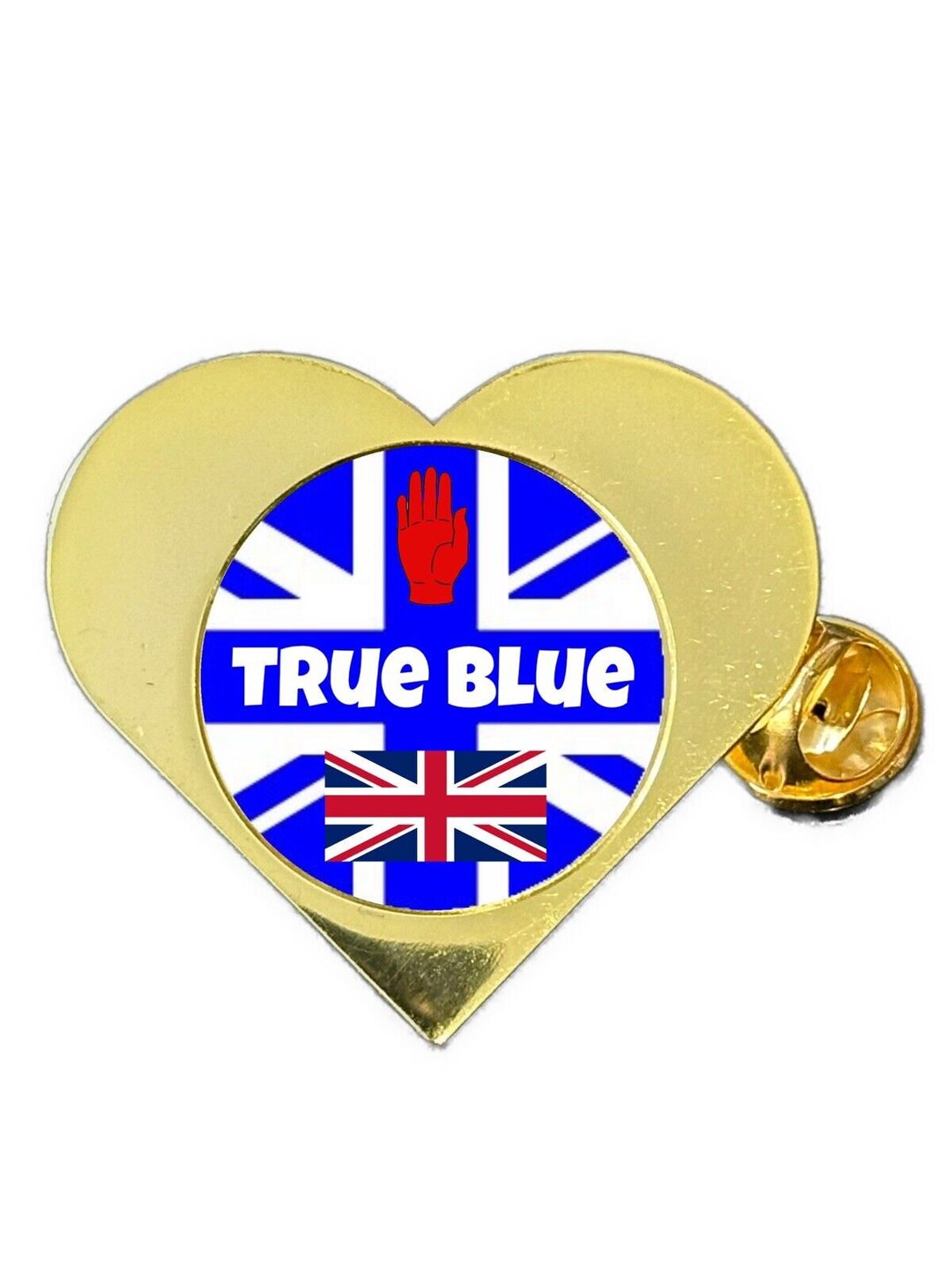 Ulster on Blue Union Jack Gold Love Heart Lapel Pin Badge - Etsy