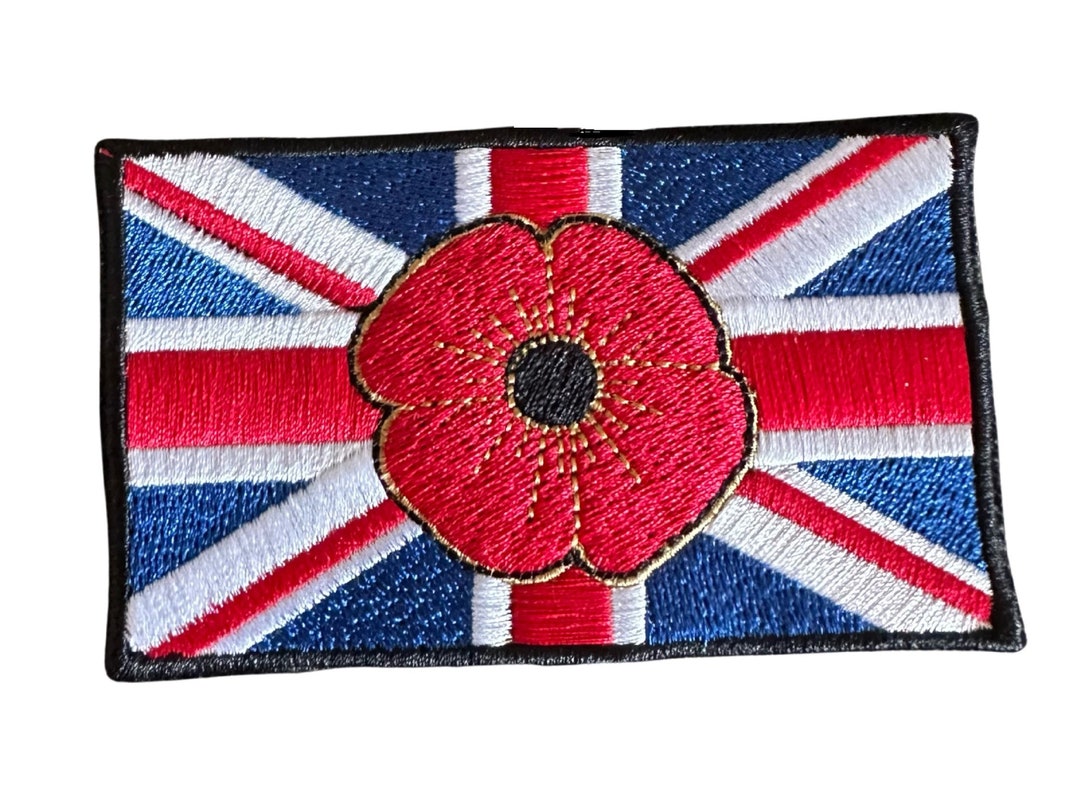 Embroidered Lest We Forget Union Jack Poppy Remembrance Sew on - Etsy