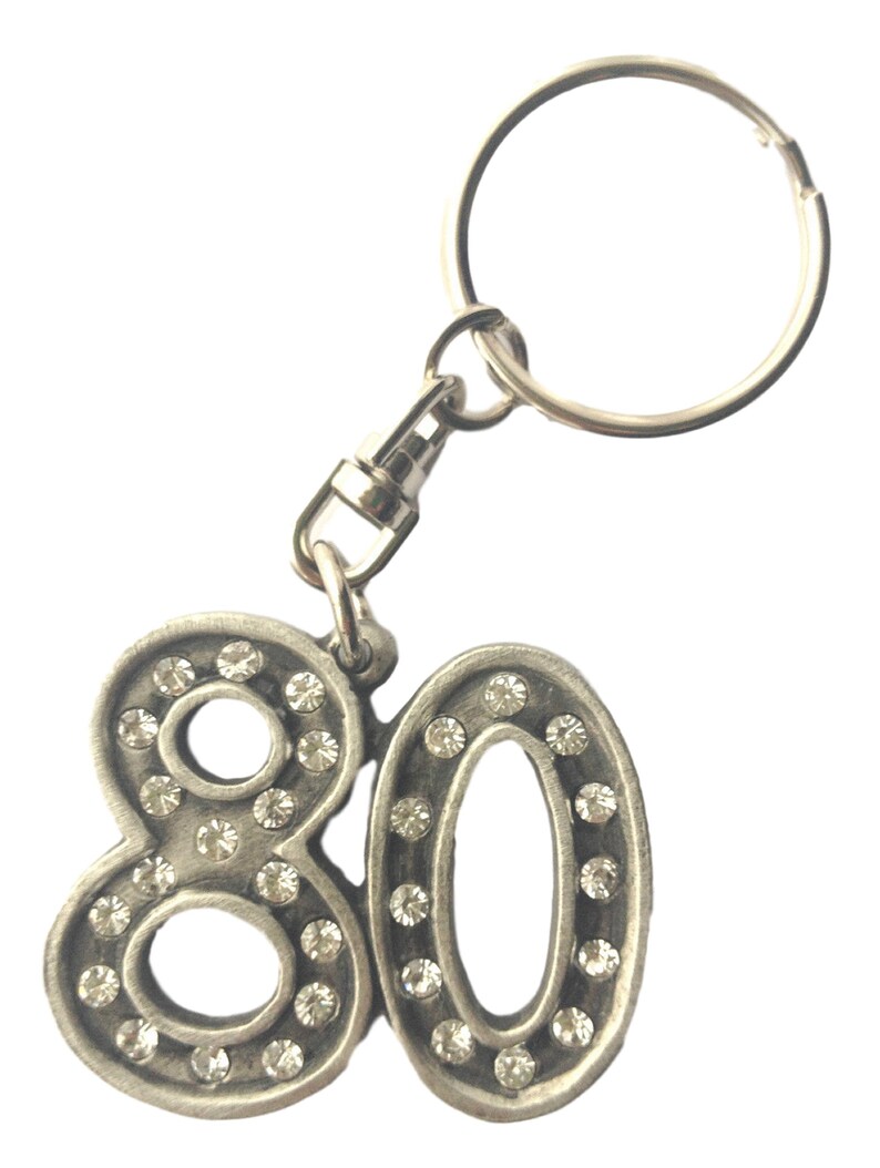 80th Birthday Oak Wedding Anniversary Pewter Key Ring With - Etsy