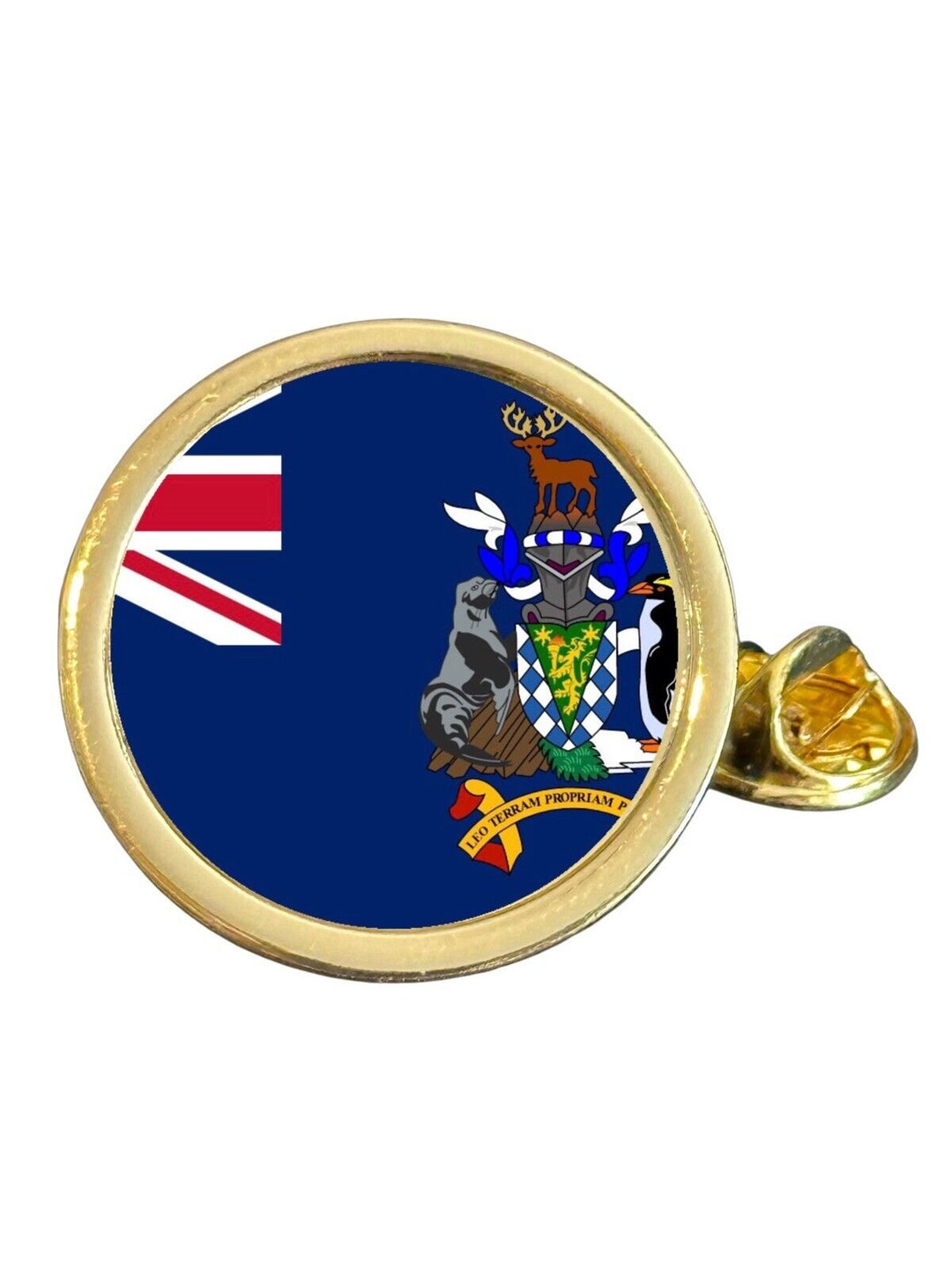 South Georgia Flag Gold Plated Domed Lapel Pin Badge in Bag - Etsy