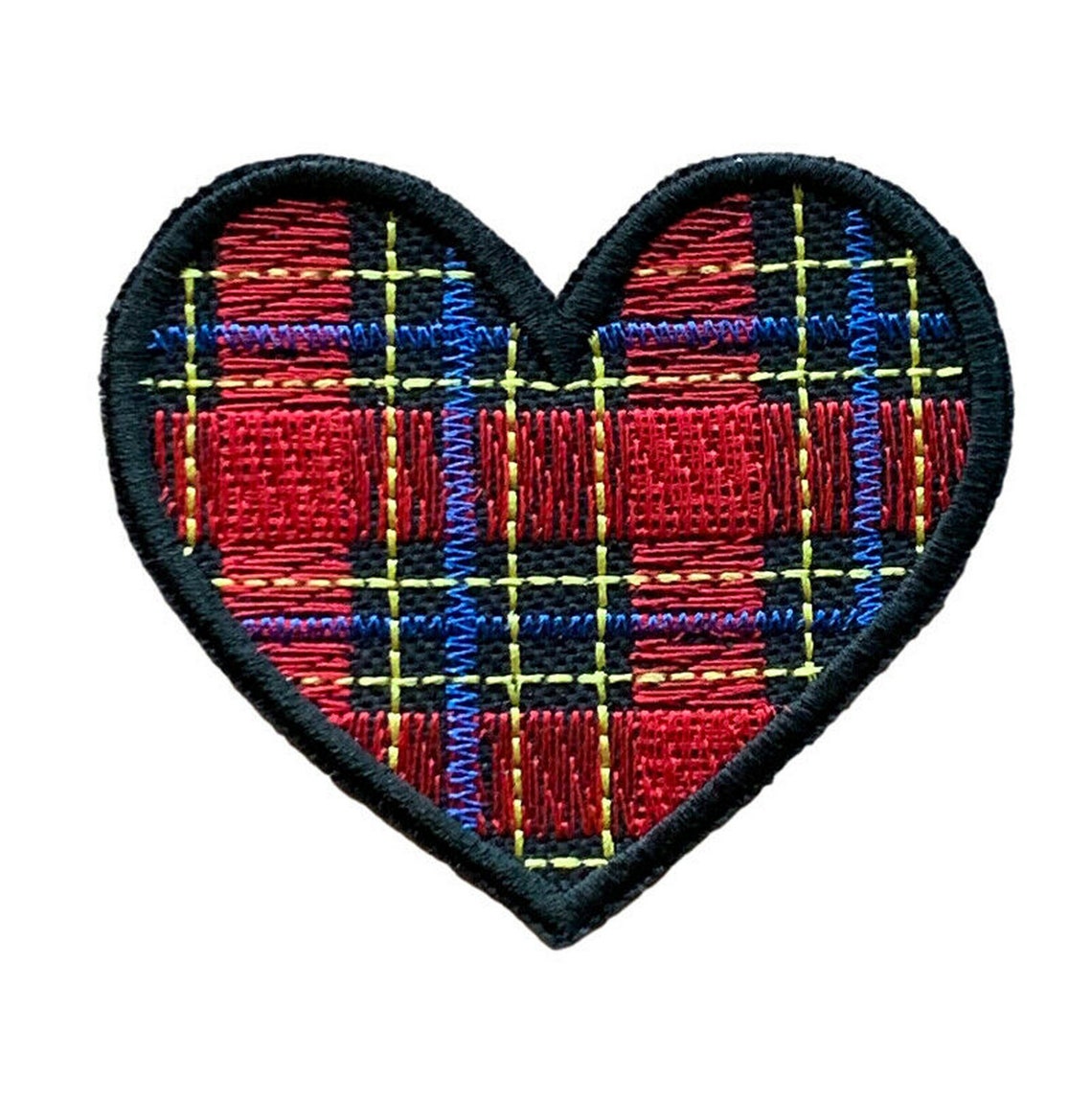 Tartan Plaid Heart Embroidered Sew or Iron on Patch A - Etsy