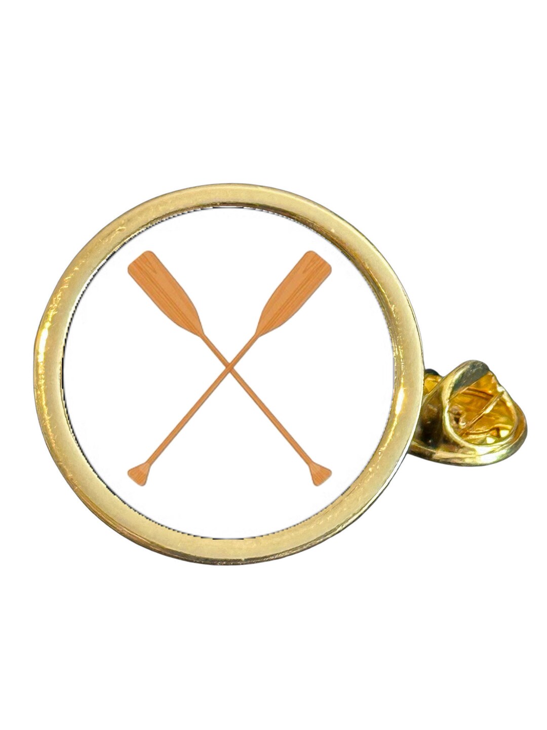 Crossed Rowing Oars (A) Gold Plated Domed Lapel Pin Badge - Etsy