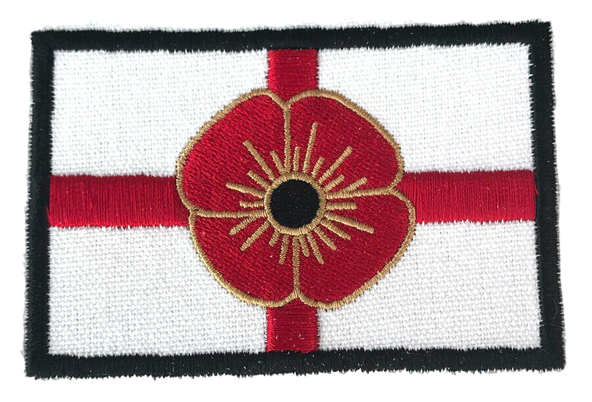 England Poppy Black Border Remembrance Day Embroidered Sew or - Etsy UK