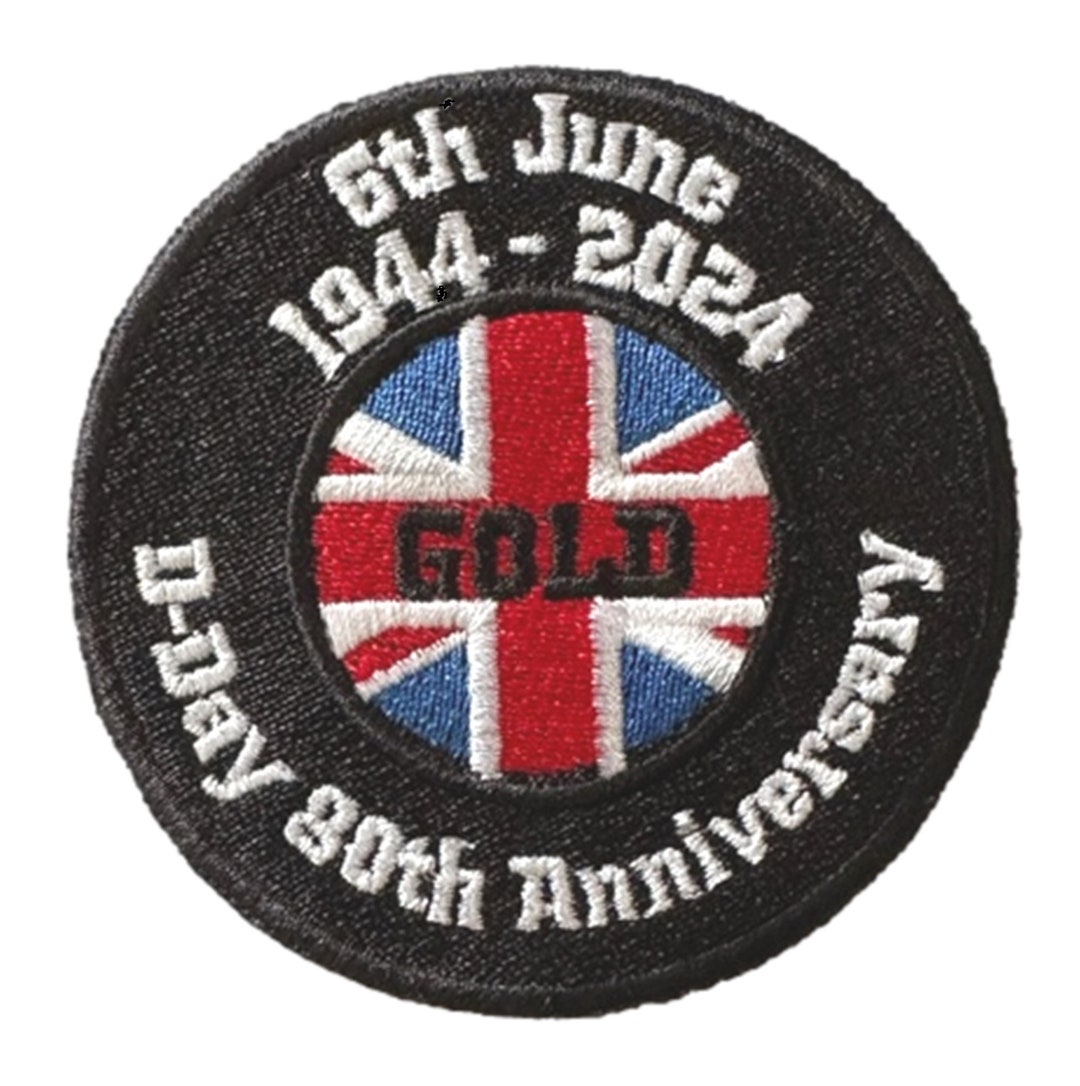 D-day Landings 80th Anniversary 1944-2024 UK GOLD Fully Embroidered Sew ...