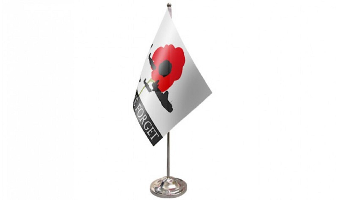 Lest We Forget RAF Remembrance 9'' X 6'' Satin Printed Table Desk Flag ...