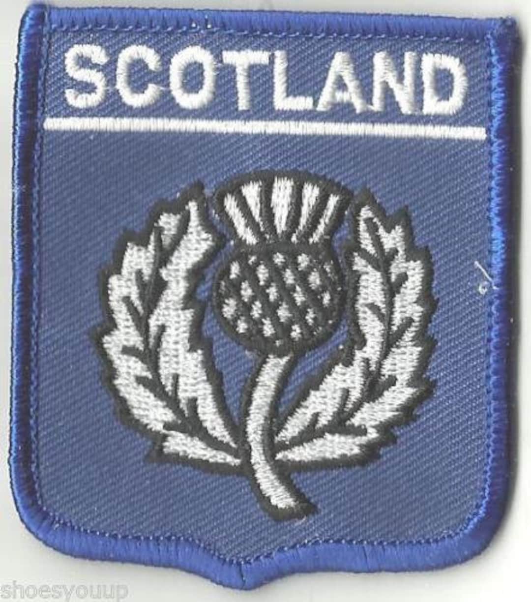 Scotland National Emblem Thistle Crest Flag World Embroidered Patch ...