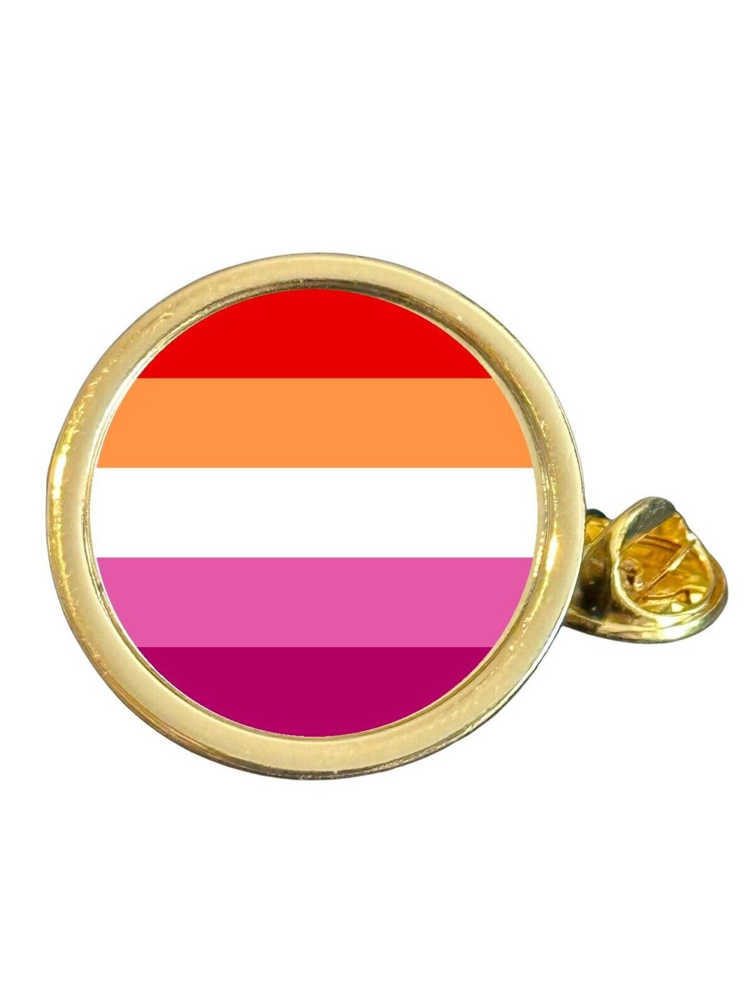 Lesbian LGBTQ+ Pride Gold Plated Domed Lapel Pin Badge in Bag - Etsy