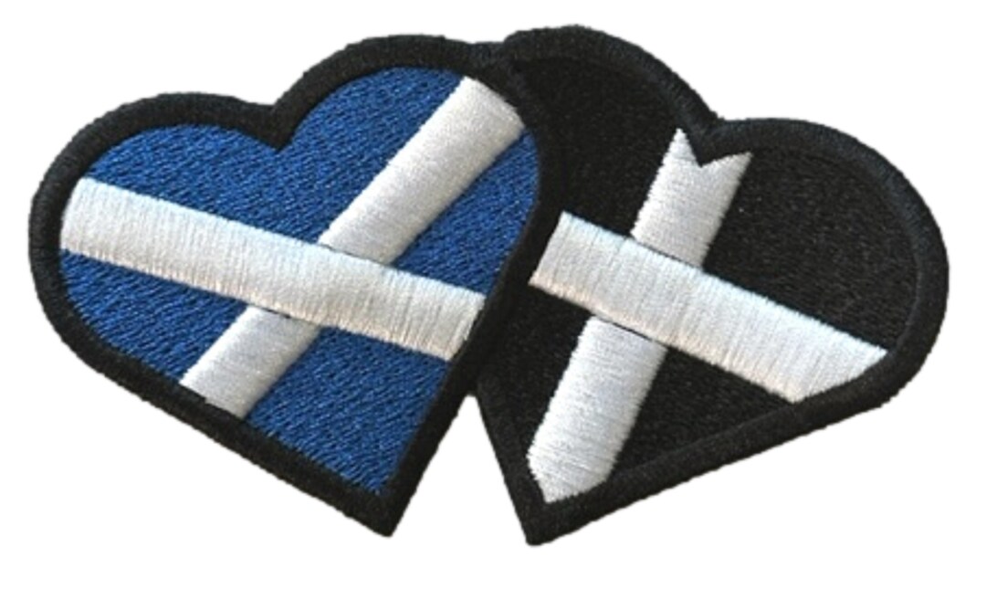 Scotland Saltire Flag and Cornwall Flag Heart Friendship Sew / Iron on ...